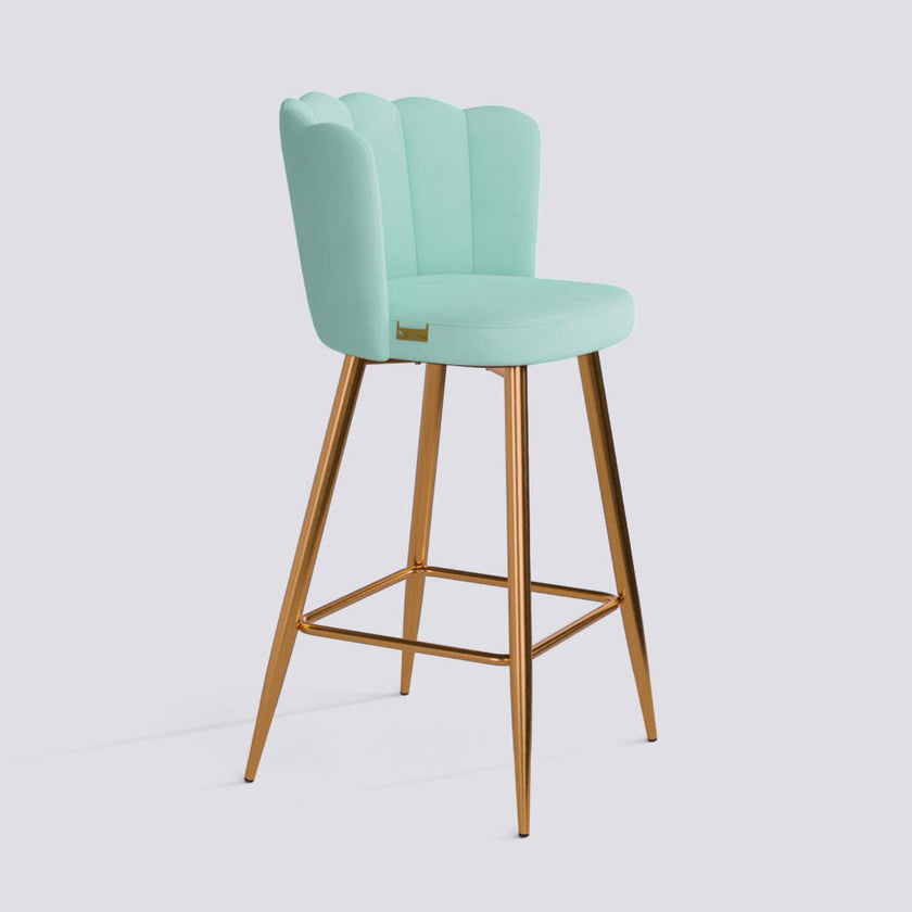 Flower Bar Stool In Rose Gold Electroplated Metal Base | 626 Omacme Luxe