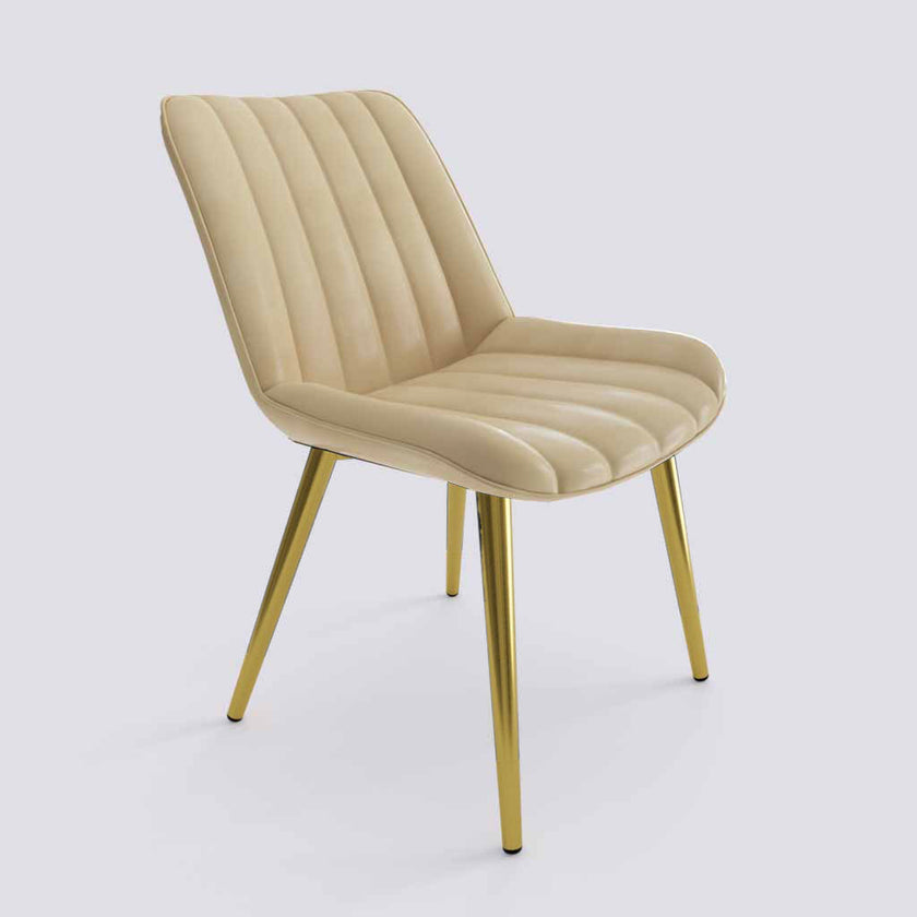 Aesthetic Dining Chair In Gold Electroplated Metal Base | 475 Omacme Luxe