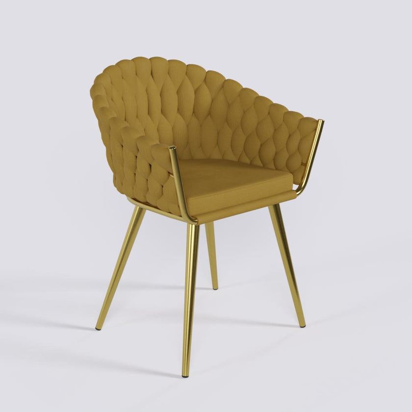 Buy Wave Lounge Chair in Gold Electroplated Metal Base | Omacme Luxe