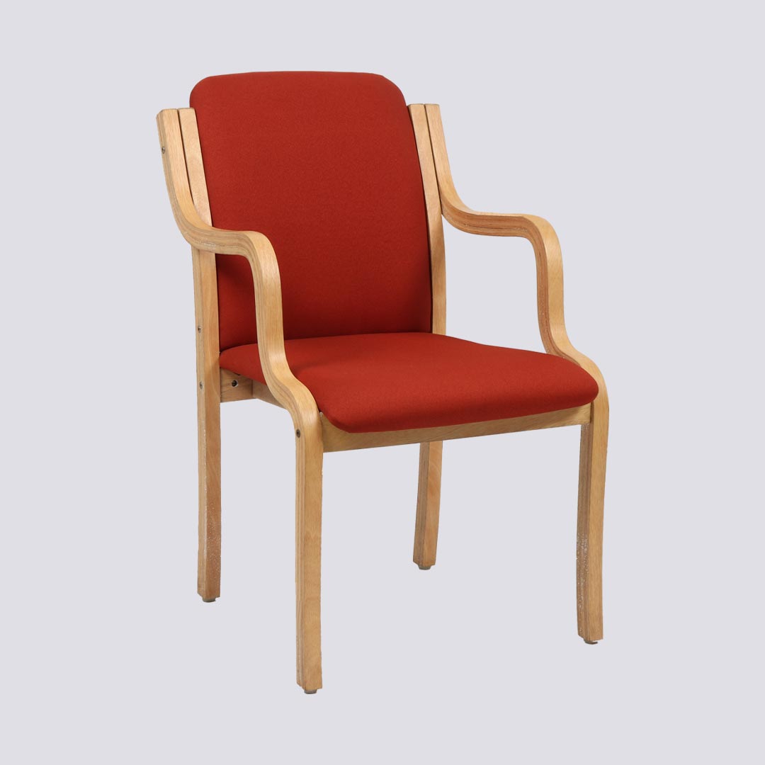 Buy Mid Back Office Fix Chair 355 In Wooden Frame | Omacme Furniture