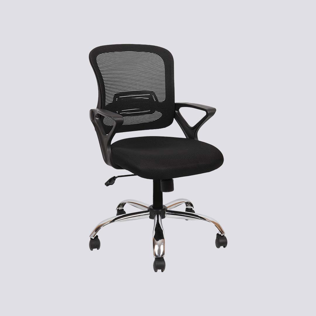 Buy Mid Back Ergonomic Net Revolving Chair 1211 In Metal Frame | Omacme ...