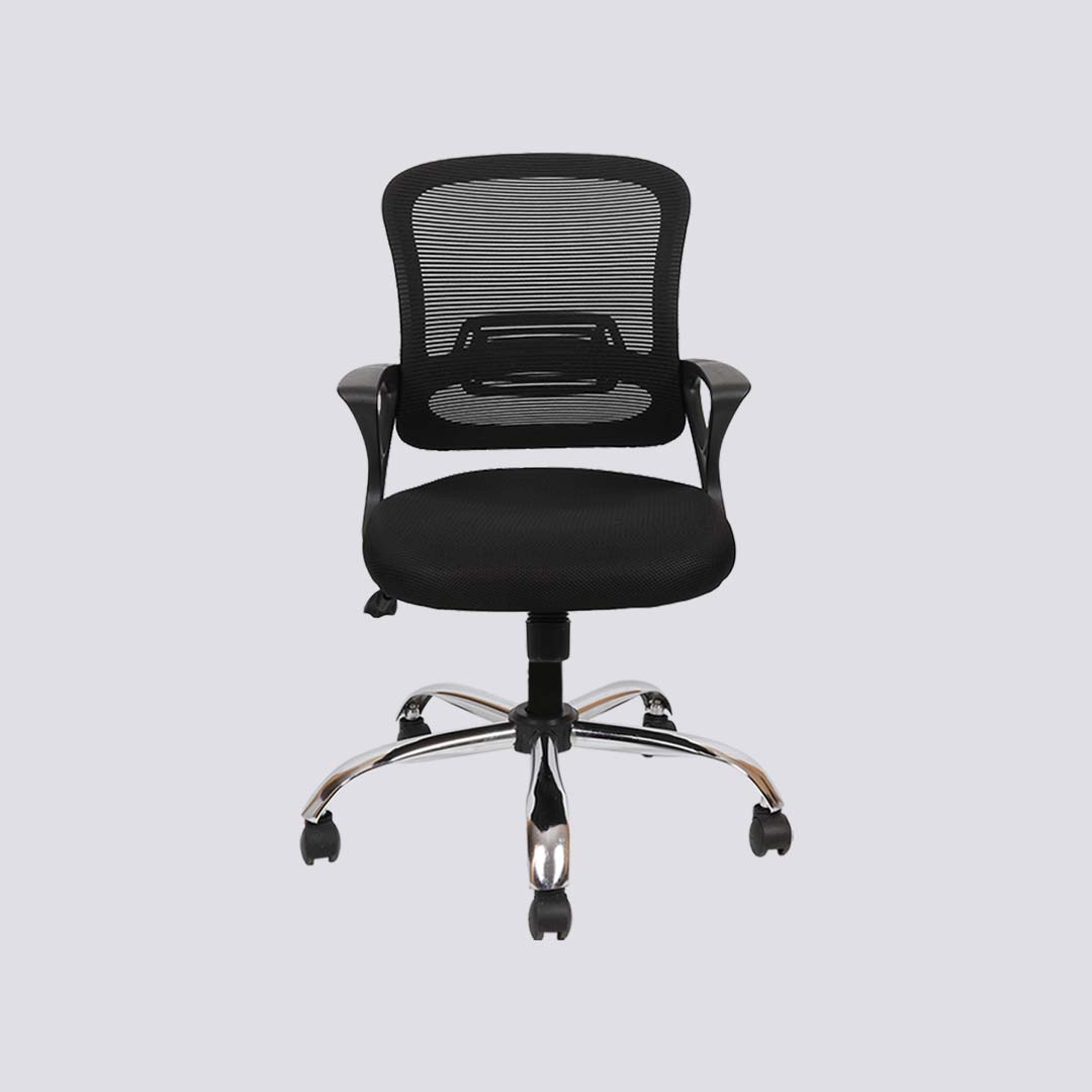 Buy Mid Back Ergonomic Net Revolving Chair 1211 In Metal Frame | Omacme ...