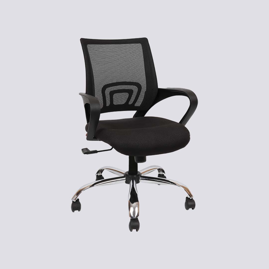 Buy Mid Back Ergonomic Net Revolving Chair 1206 In Metal Frame | Omacme ...