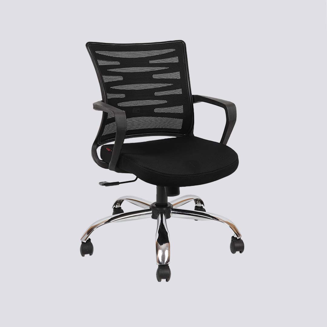 Buy Mid Back Ergonomic Net Revolving Chair 1215 In Metal Frame | Omacme ...
