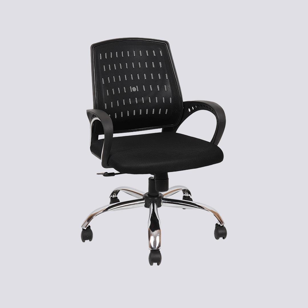 Buy Mid Back Ergonomic Net Revolving Chair 1217 In Metal Frame | Omacme ...